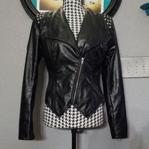 Red Snap | Jackets & Coats | Stylish Studded Biker Jacket | Poshmark